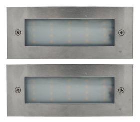 Hello Today Stainless Steel Footlight Light 3W IP65 - 2 Pack Warm White ...