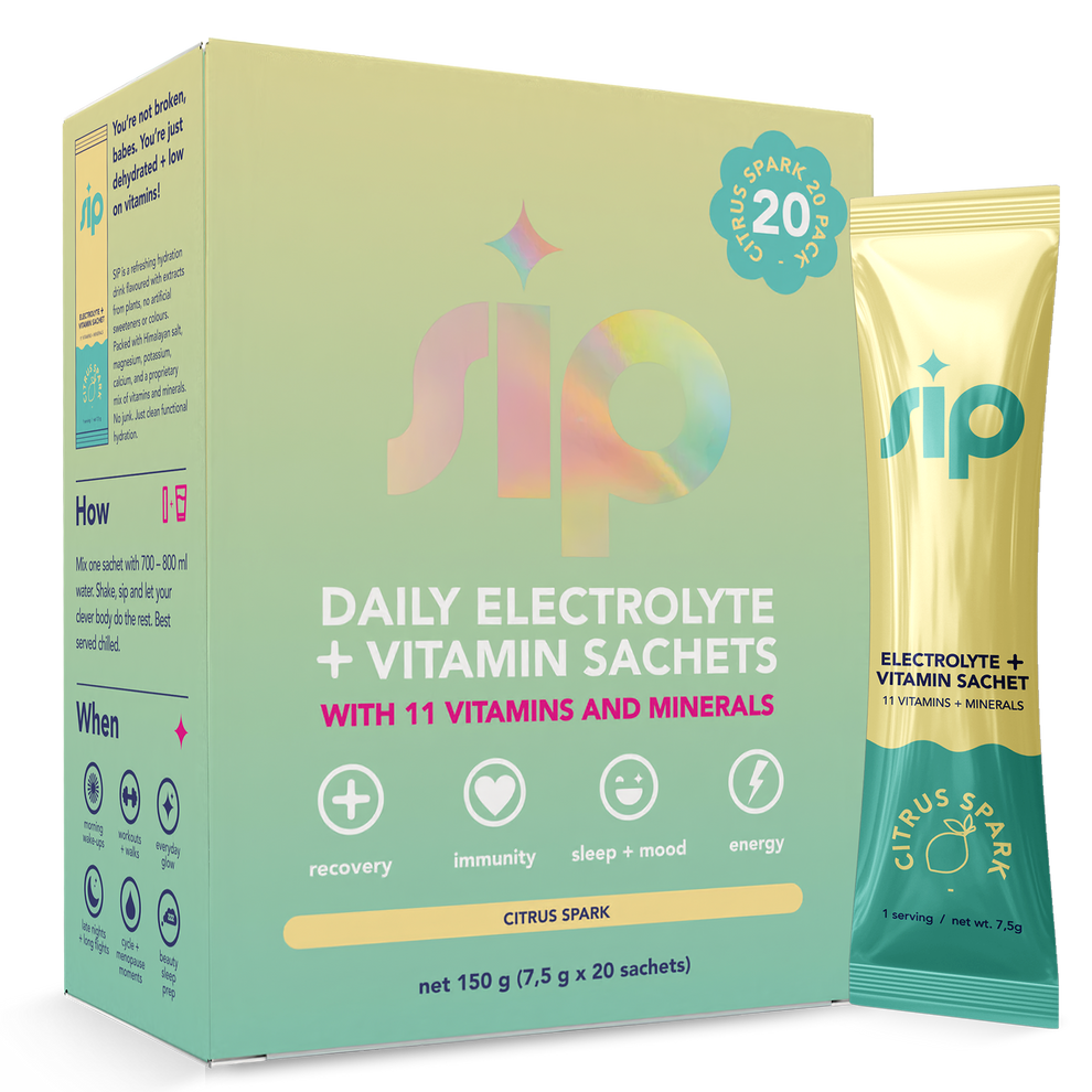 SIP Daily Electrolyte & Vitamin Sachets - Citrus Spark - 20 Pack | Shop ...