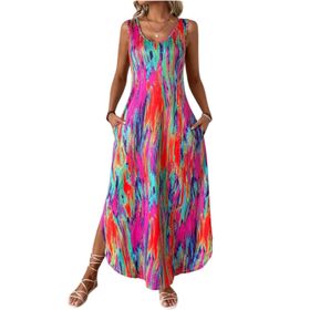 Summer Pocketed Random Printed Dress Multicolor | Shop Today. Get it ...