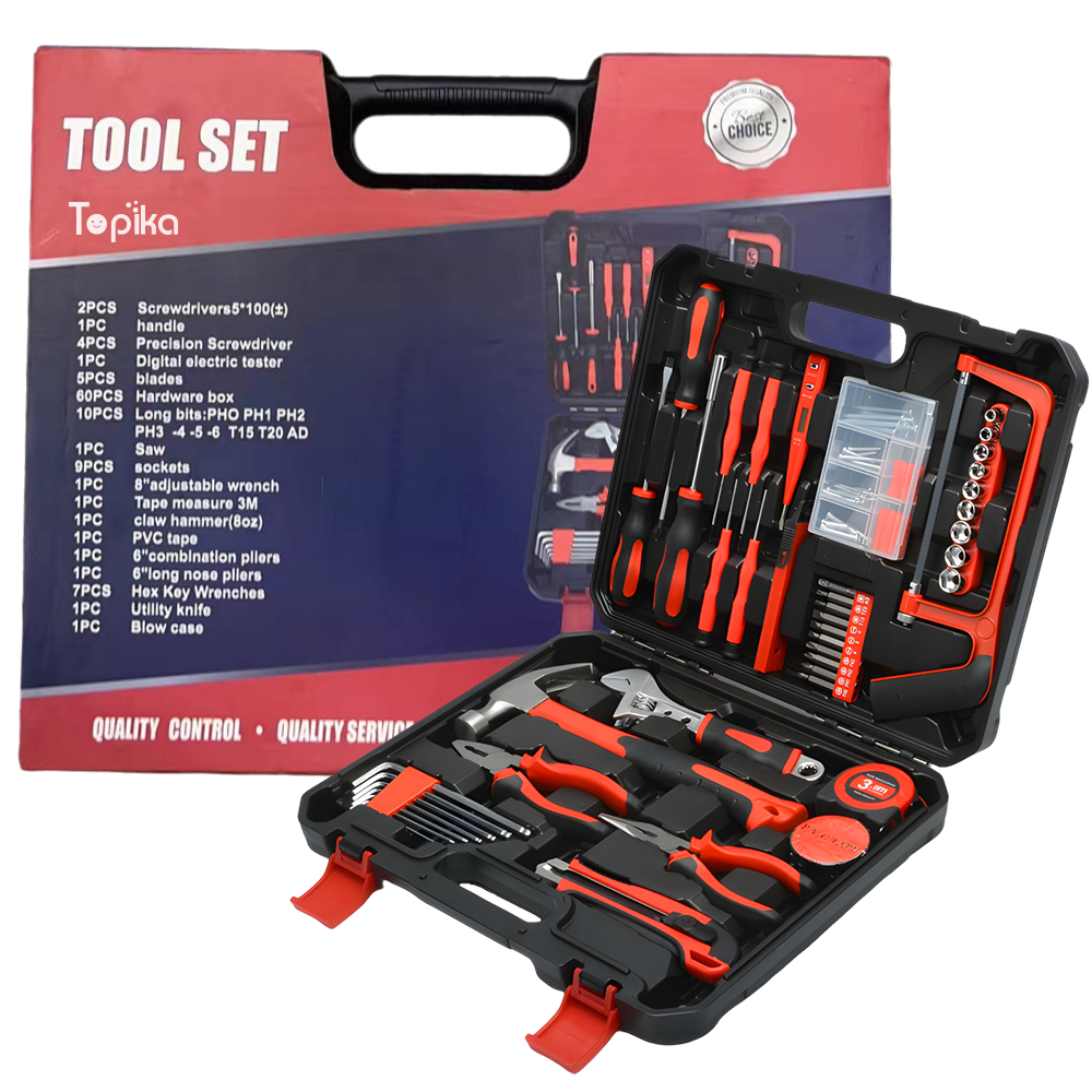 Topika-Hand Tool 108 Piece Set with Outer box for Household and Auto ...