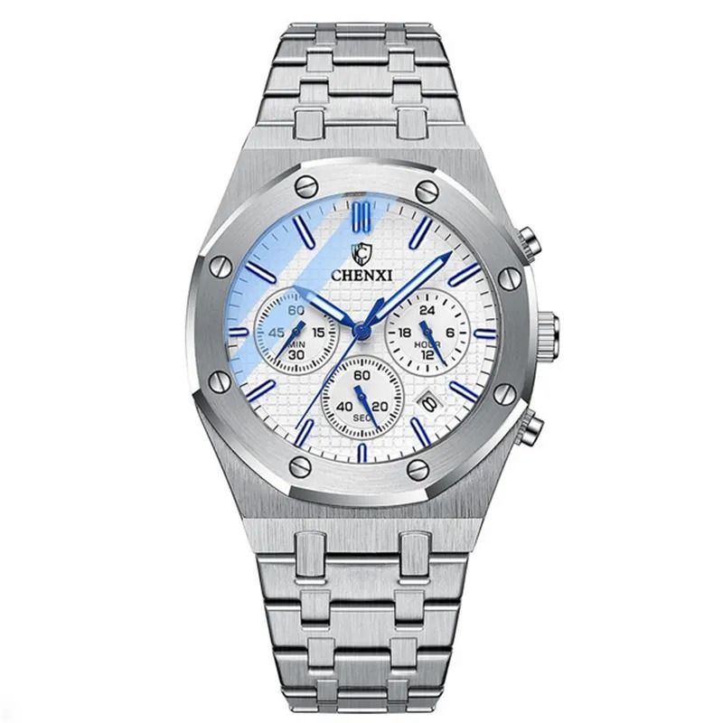 Men's Gun Steel Formal Quartz Watch - Silver & White | Shop Today. Get ...