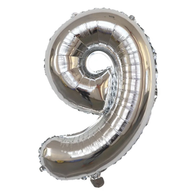 Silver Number 9 Helium Balloon 106cm | Shop Today. Get it Tomorrow ...