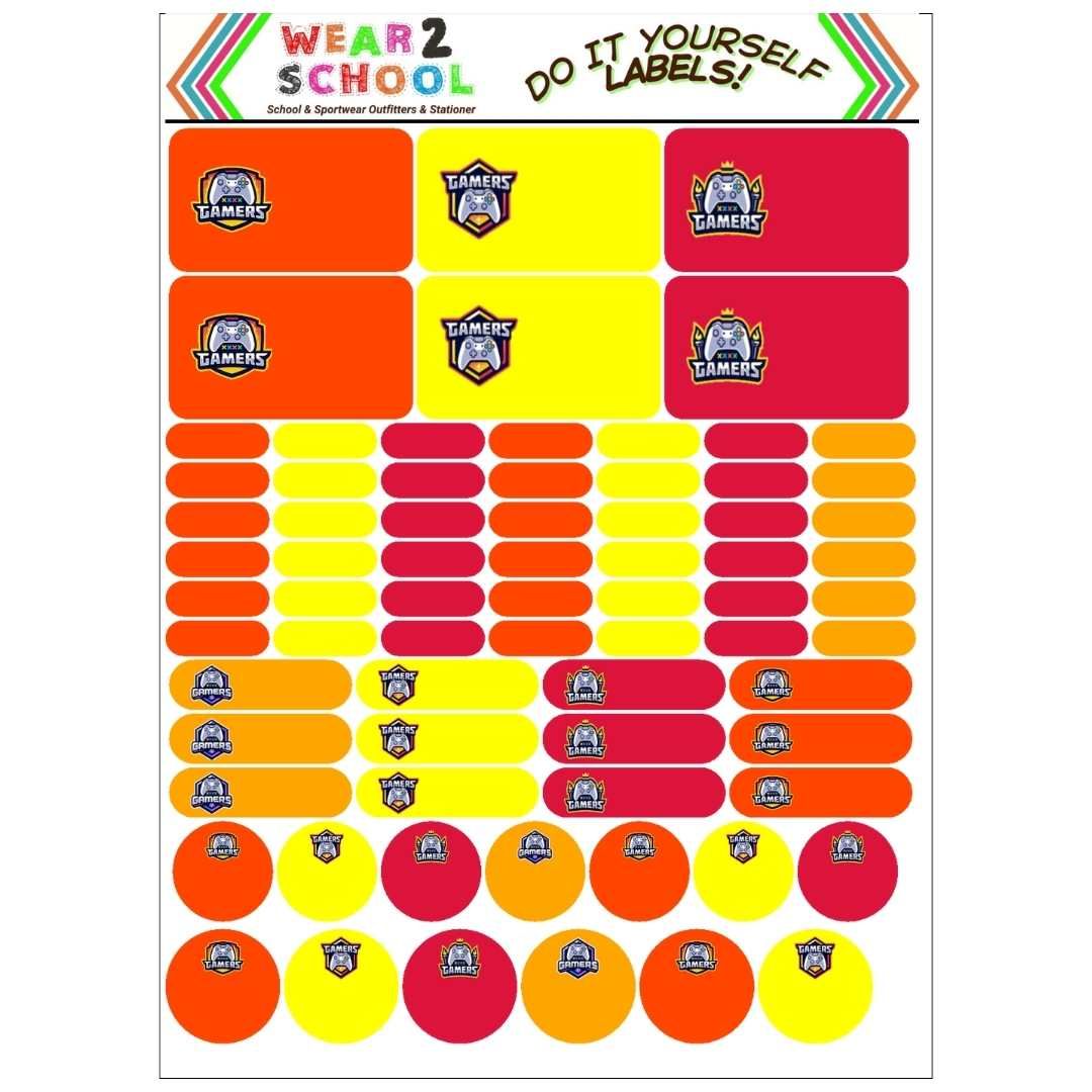 Gamers Waterproof DIY school marking labels in assorted sizes | Shop ...