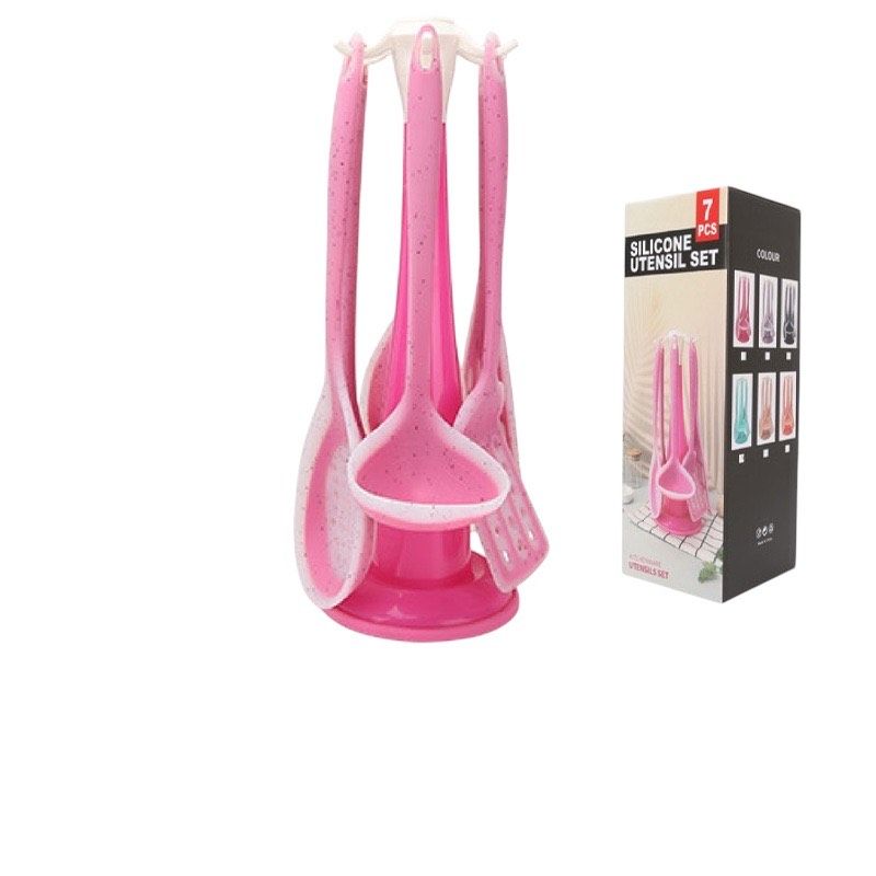 Colorful Silicone Kitchenware 7 Piece Set-Pink | Shop Today. Get it ...