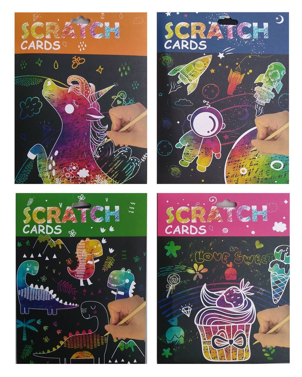 Scratch Card Bundle - Unicorns, Outer Space, Dinosaurs and Candy Land ...