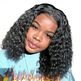 VSP 14Inch Brazilian Hair Water Curly Full Lace Frontal Glueless Bob ...
