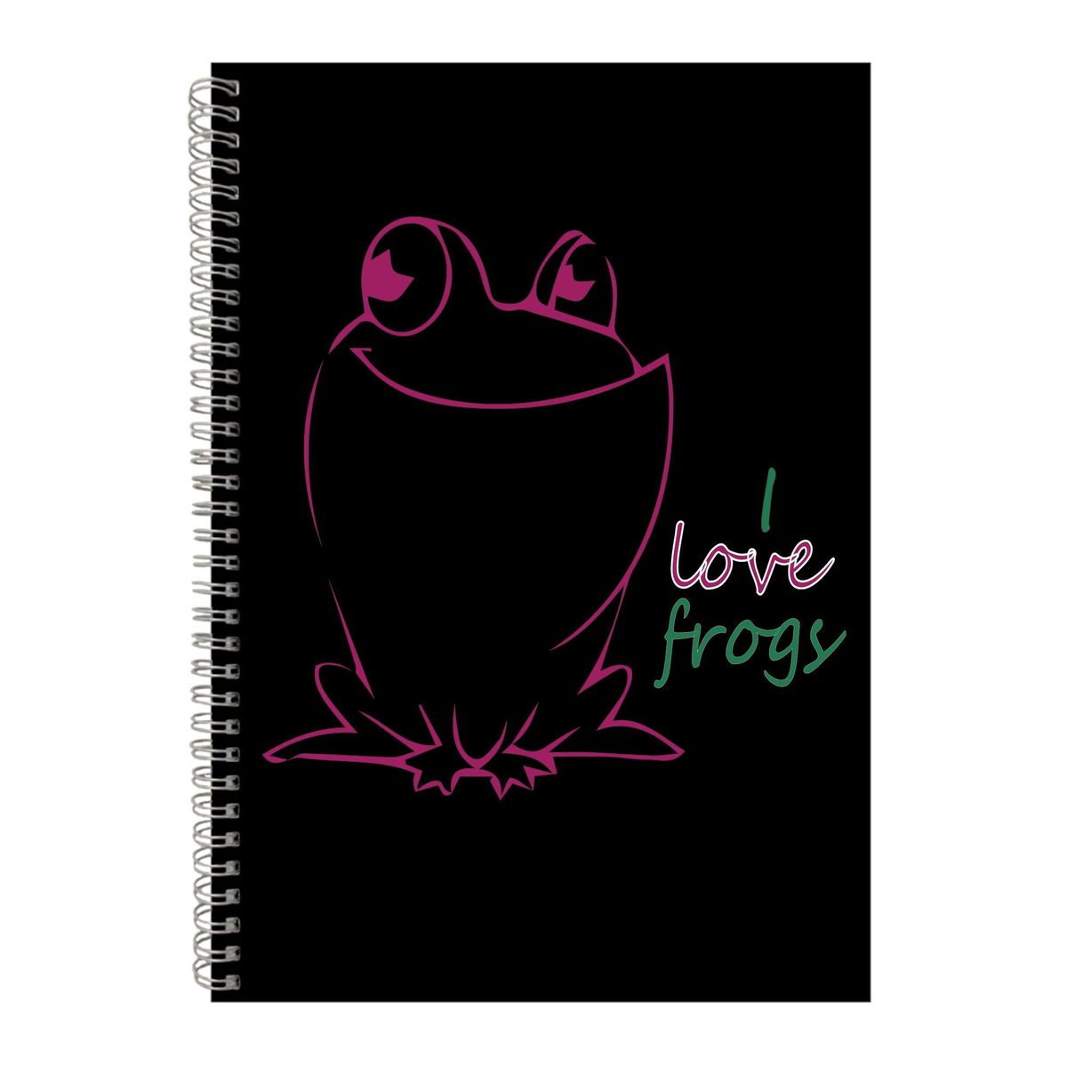 Love A4 Notebook Spiral and Lined Frog Lovers Graphic Toad Notepad Gift ...