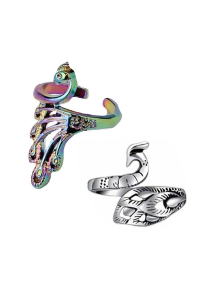 Purple and Silver Peacock Crochet Loop Rings | Shop Today. Get it Tomorrow! | takealot.com