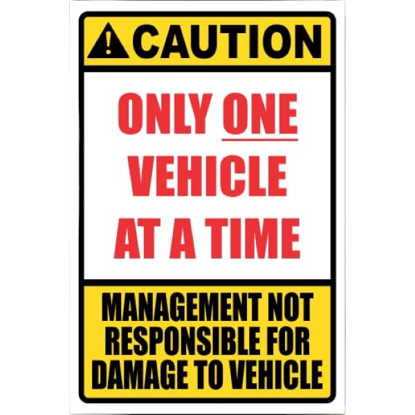 Only One Vehicle At A Time Sign 440x440 On Abs | Buy Online in South ...
