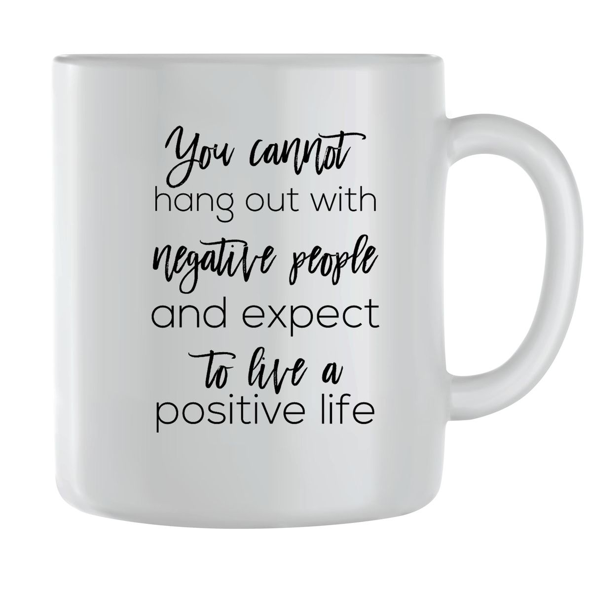 Positive life Coffee Mugs for Men Women Motivational Saying Graphic Cup ...