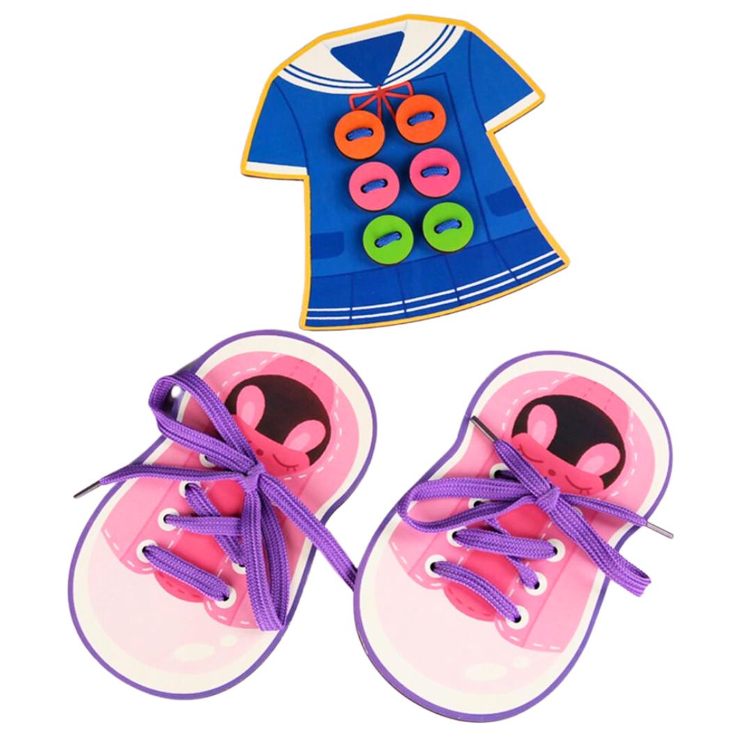 Snap Lace Tie Shoelaces Activity Board Fine Motor Skills Montessori ...