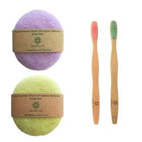 Wool-wrapped Natural Soap and Bamboo Toothbrush Package | Shop Today ...