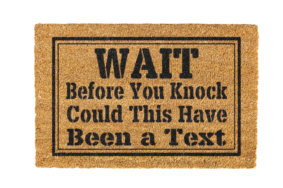 Wait Before You Knock Coir Doormat Design 700 x 400mm | Shop Today. Get ...