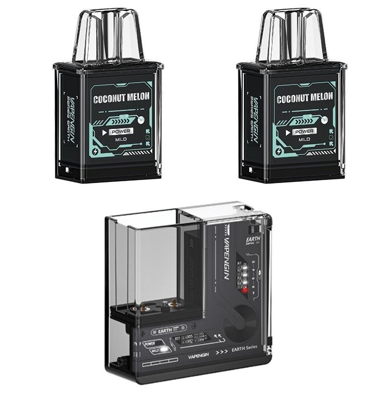 Vapengin Earth Replacement Pods x 2 & Battery - Coconut Melon - 50mg ...