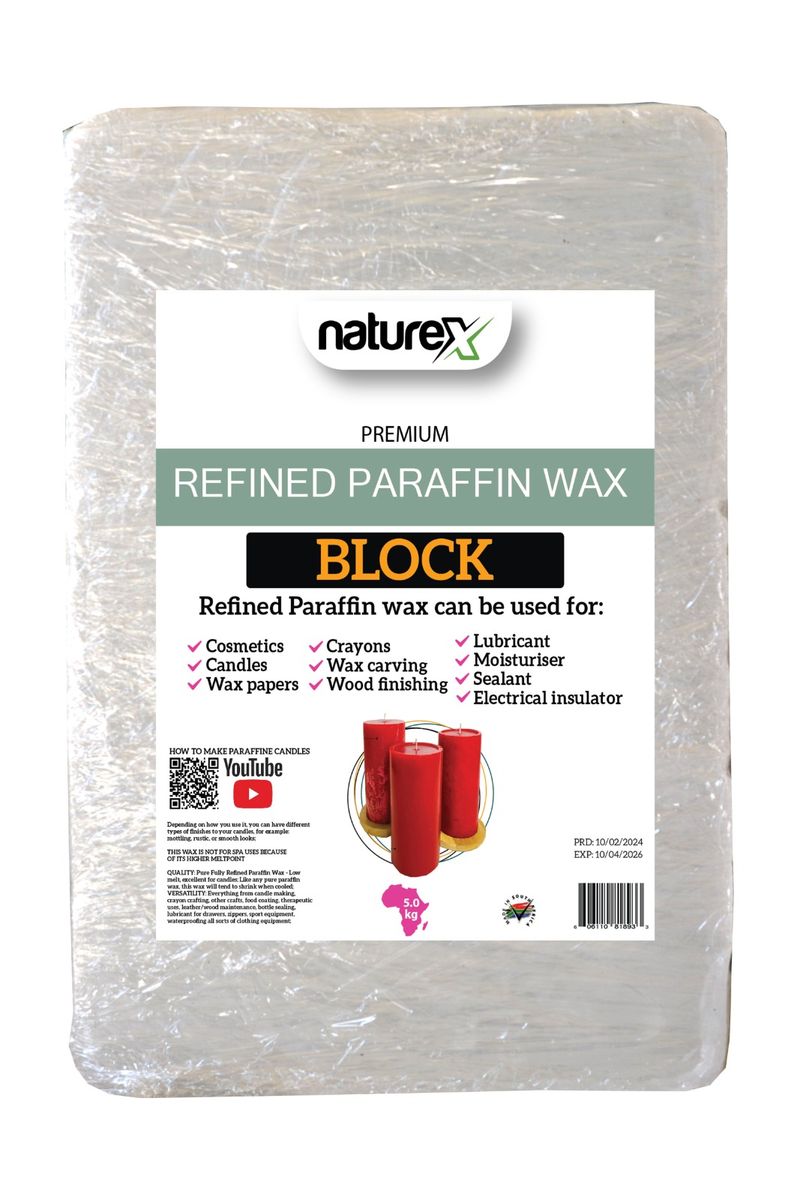 Premium Refined Paraffin Wax Block 5Kg By Naturex | Shop Today. Get it ...