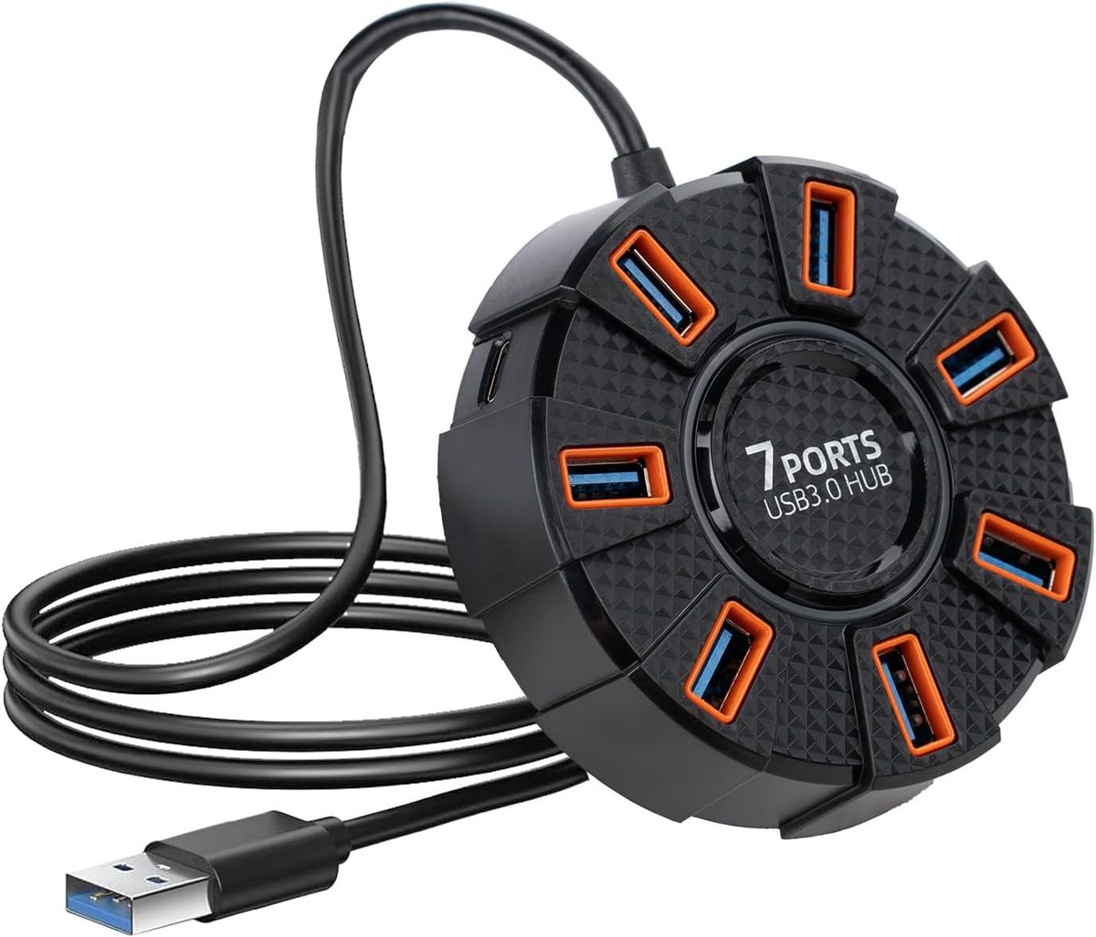 7-Port USB 3.0 Hub with 4ft Cable for Laptop PC Desktop PS5 Xbox | Shop ...