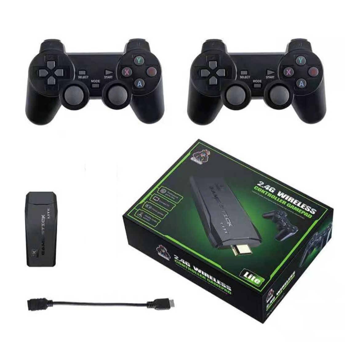 Arcade Retro HDMI Game Stick With 2 X Wireless Controllers 5000 Games