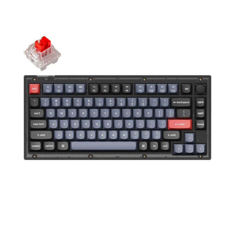 Keychron V1 QMK RGB Custom Red Switch Mechanical Keyboard | Shop Today ...