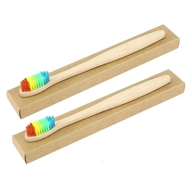 2 Piece Rainbow Bamboo Toothbrush | Shop Today. Get it Tomorrow ...