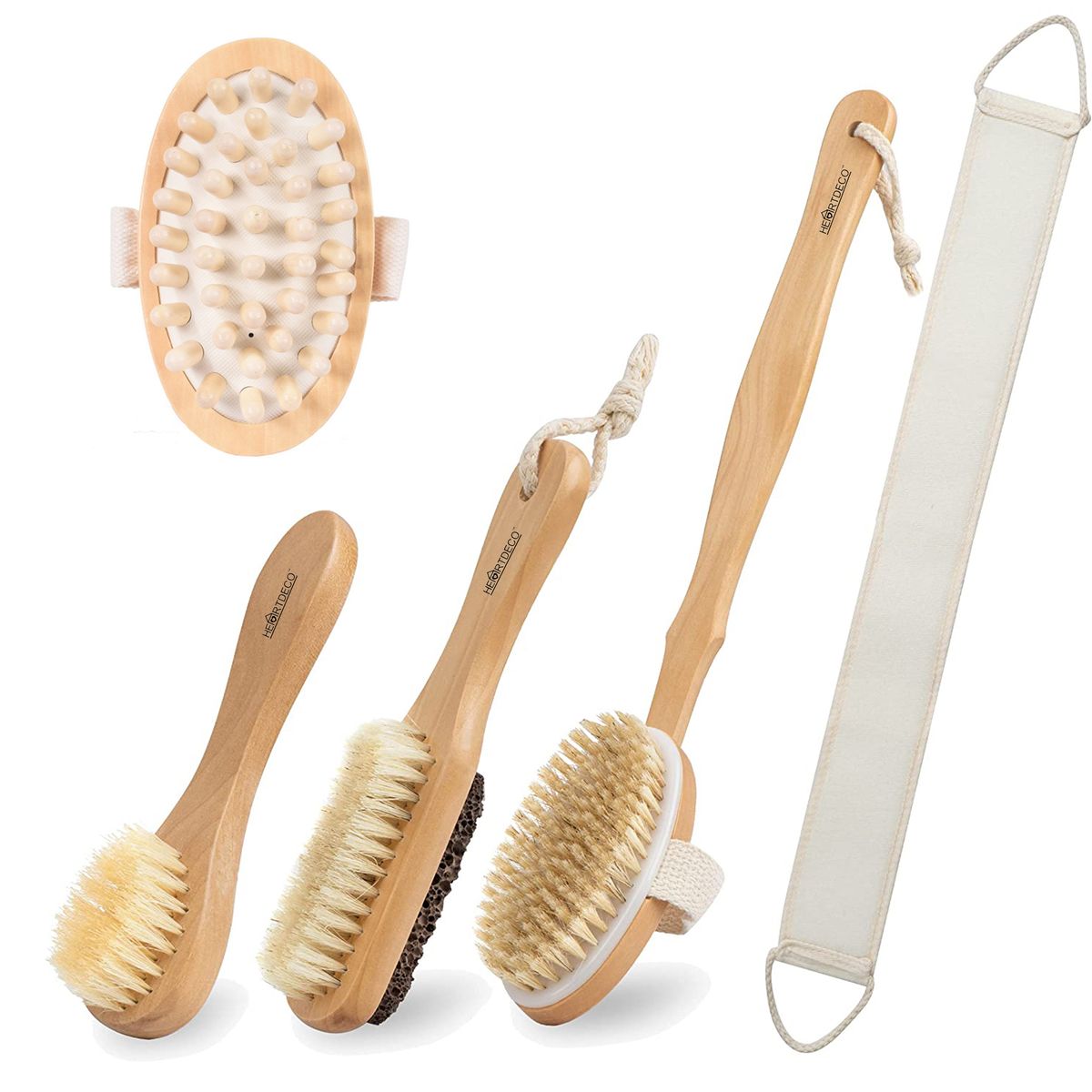 Heartdeco 6Piece Detachable Body & Face Bath Brush Set | Shop Today ...