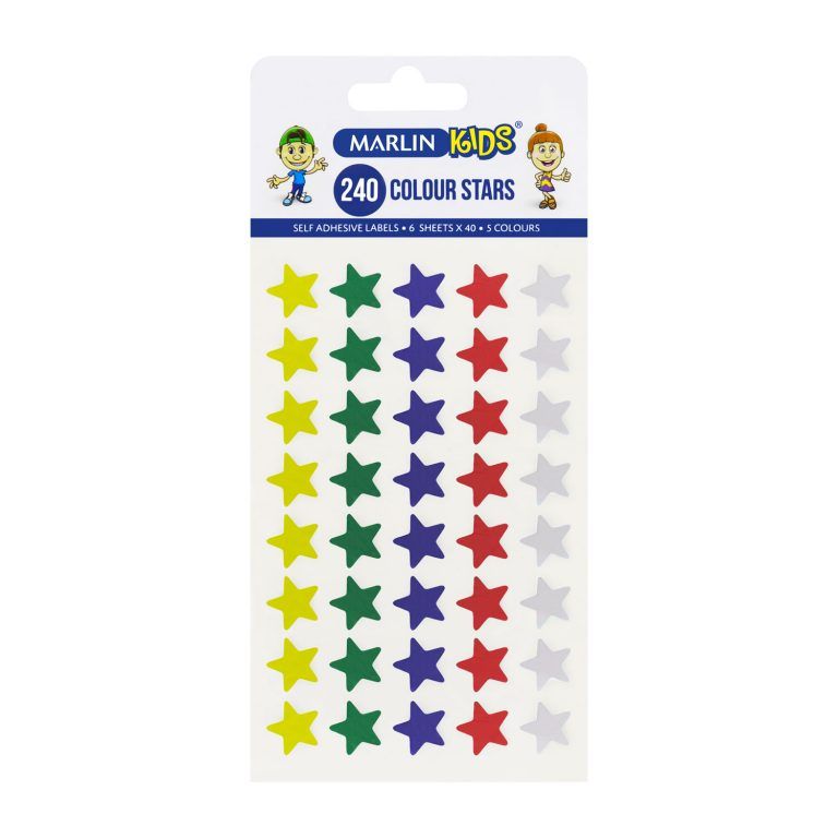 Marlin Kids - Self Adhesive Labels - 5 Colour Stars (Pack Of 10) | Shop ...