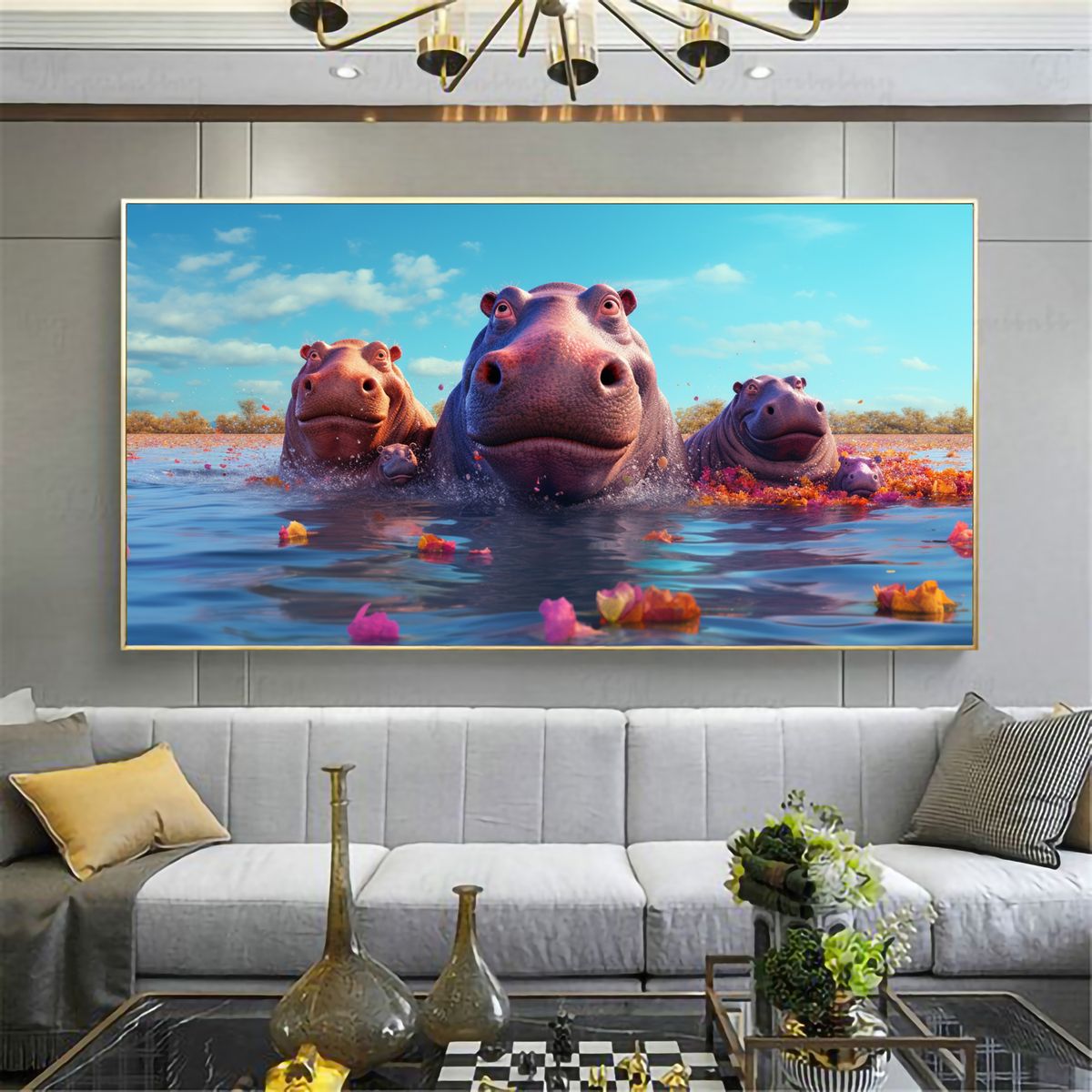 Canvas Wall Artwork - Hippo Ballet - 0621 | Shop Today. Get it Tomorrow ...