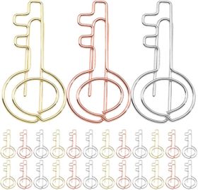 30pcs Key Shaped Mini Paper Clips Decorative Small Document Clips ...
