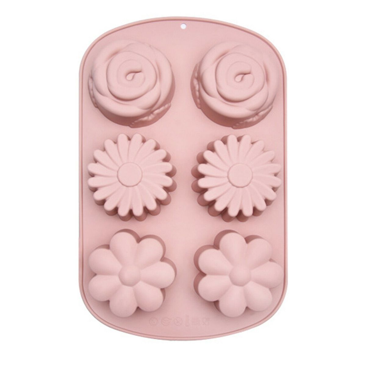 6 Cavity Flower Shape Design Non-Stick Silicone Cake Baking Mold | Shop ...