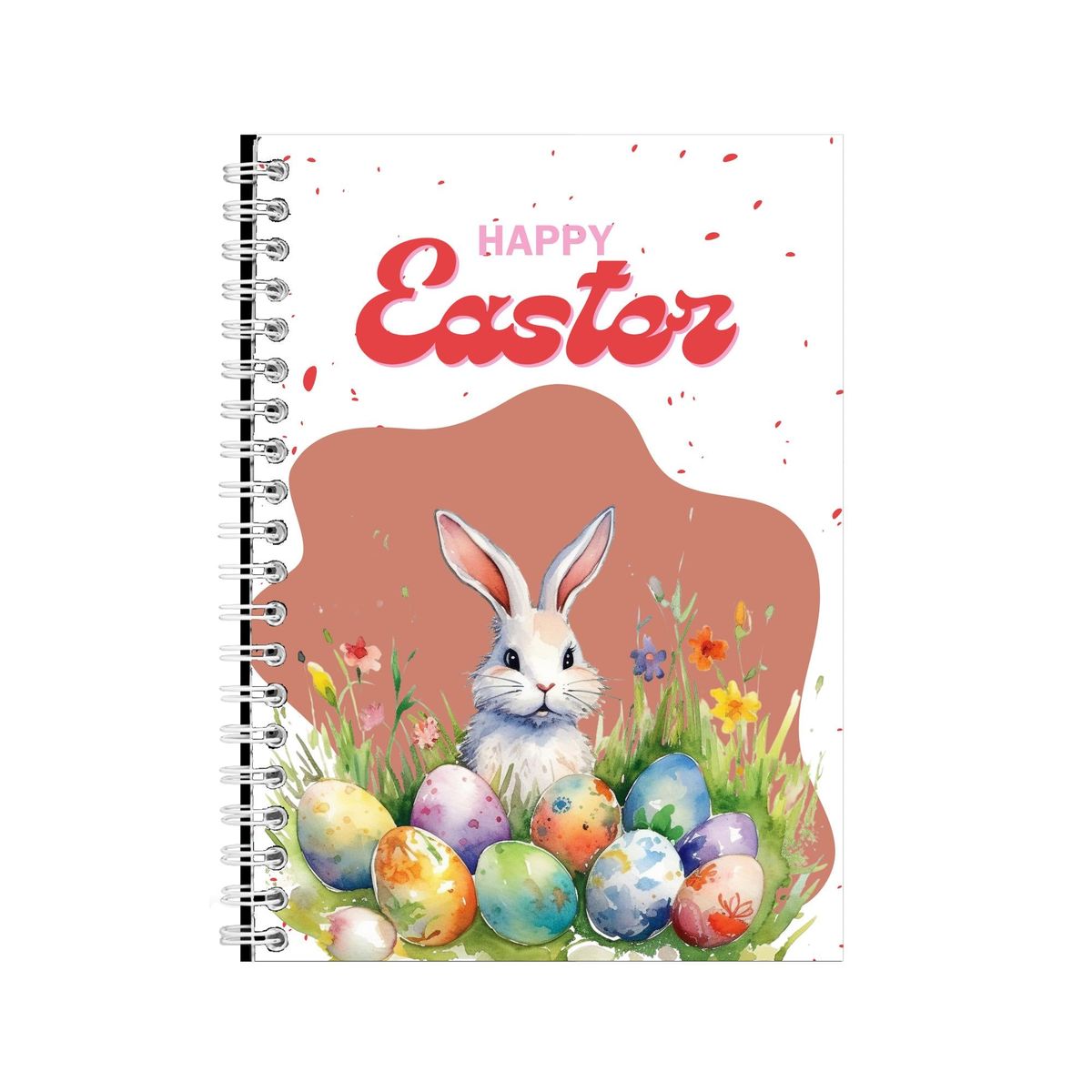 Dusty Pink A5 Notebook Spiral and Lined Easter Graphic Notepad Present ...
