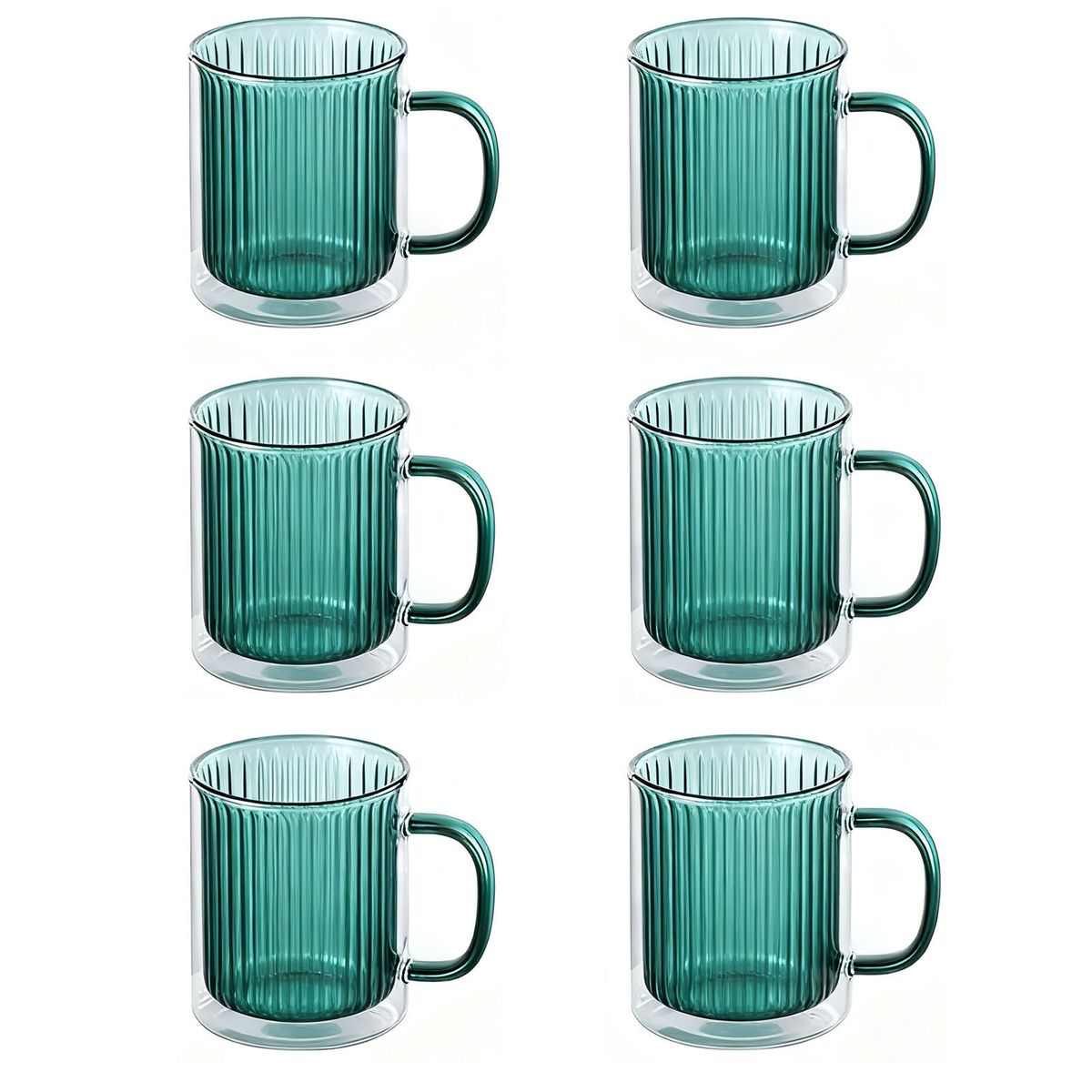 Glass Coffee Mugs Double Wall Tea Cups with handle tumbler at Home ...