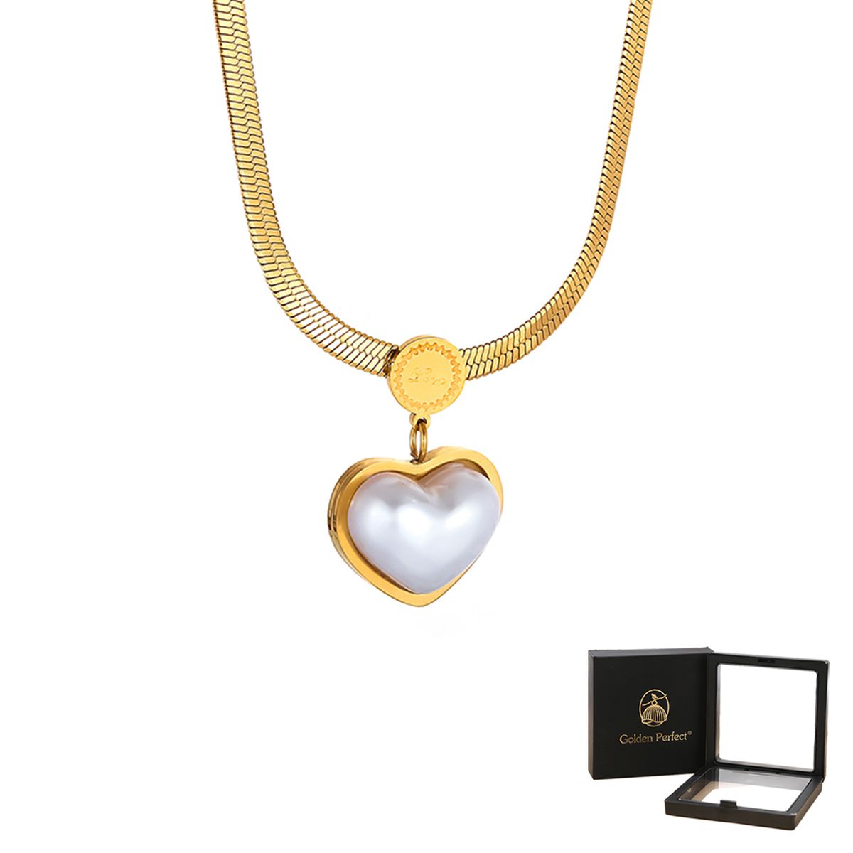 Heart of Pearl Women Necklace with Golden Chain,Perfect Gift for Her ...