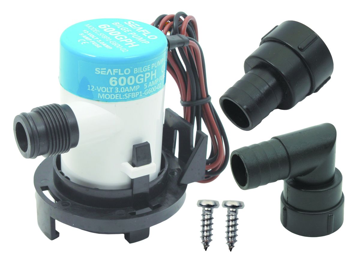 SEAFLO 12 Volt Electric Marine Submersible 600 GPH Bilge Pump Kit ...