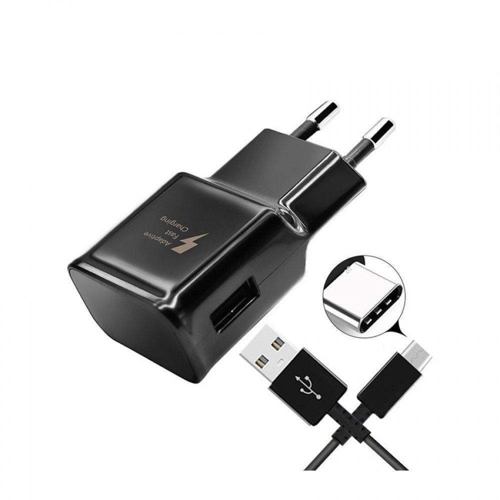 15W Fast Charging Travel Adapter USB to Type C-Cable - Black | Shop ...