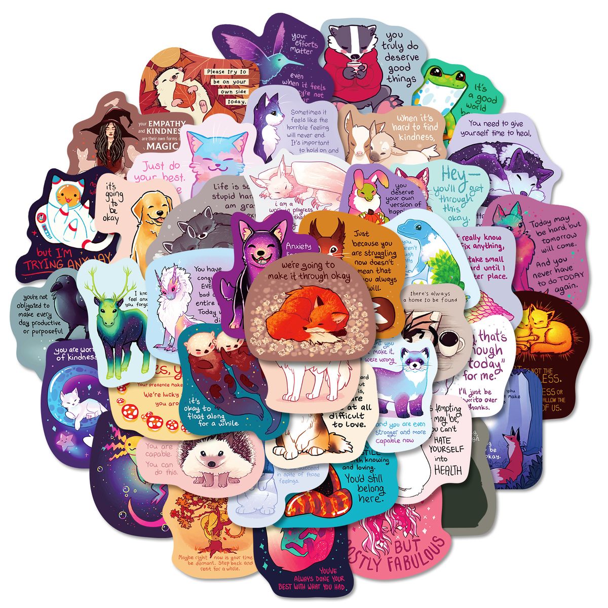 Artikon 50pcs Stickers Pack Art Craft - Healing Word Heart Warm | Shop ...