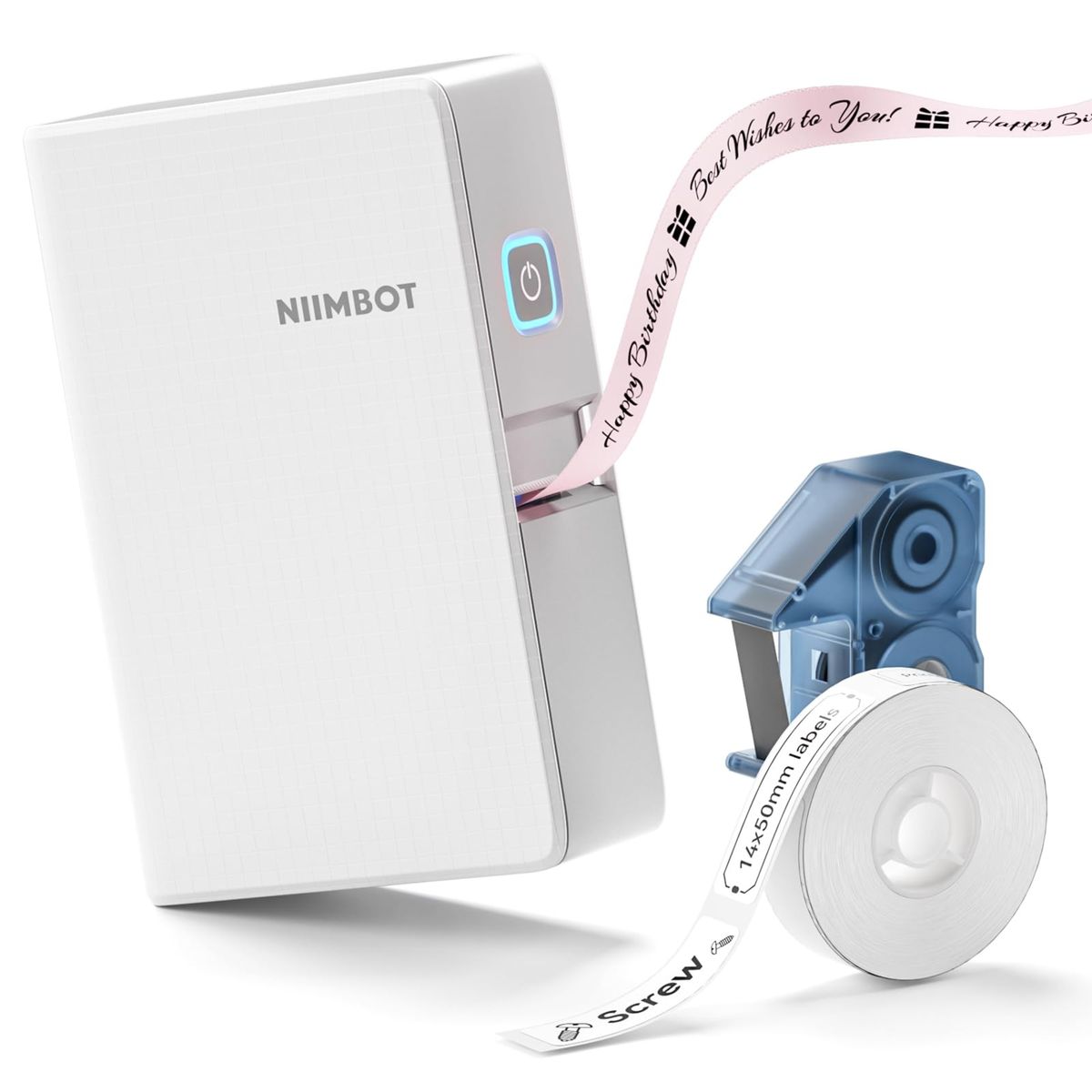 Niimbot - N1 - Bluetooth Satin Ribbon & Label Printer Kit - Pink Ribbon ...
