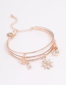 Rose Gold Floral Charm Wrist Cuff | Shop Today. Get it Tomorrow ...