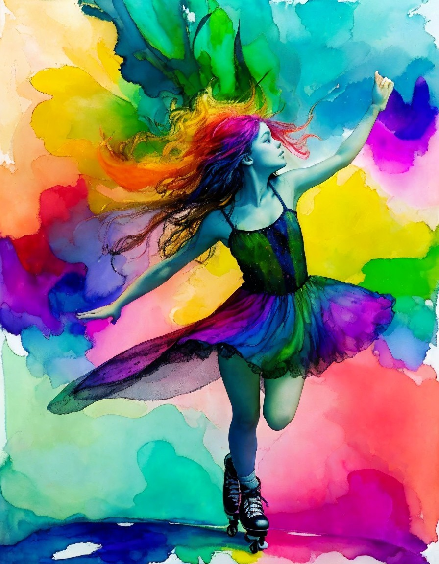 Canvas Wall Art Decor - Rainbow Skating Artwork | Shop Today. Get it ...