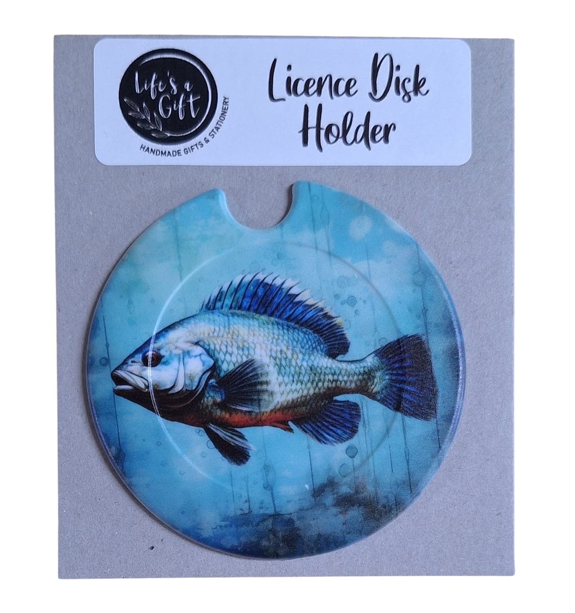 Licence Disk Holder - Light Blue Fish with Dark Blue Fins in Water ...
