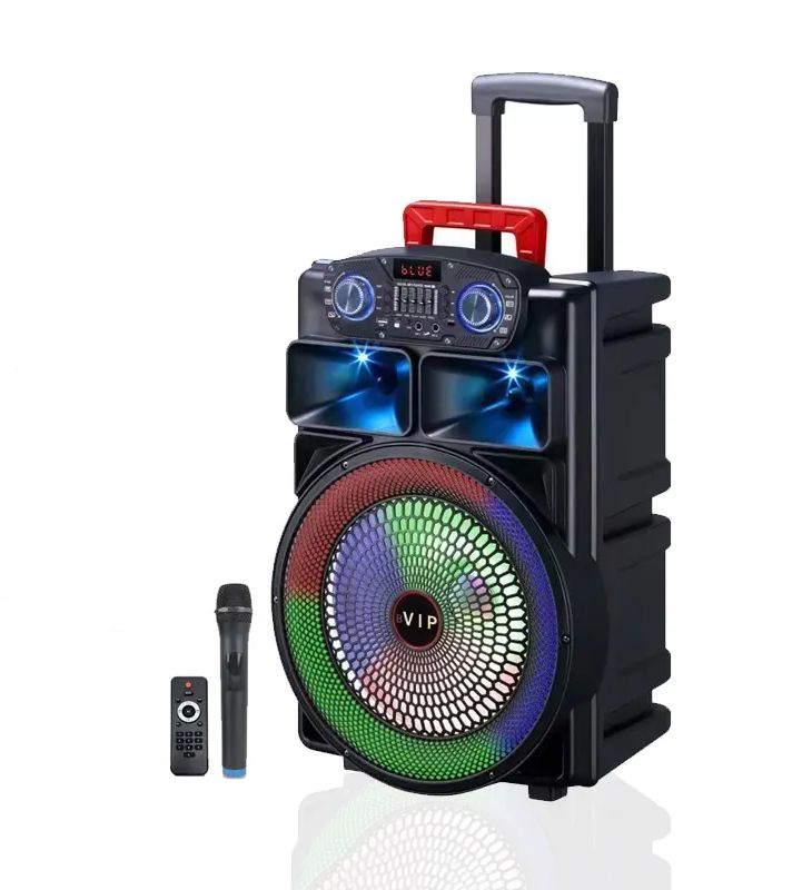 15 Inch Portable outdoor trolley speaker, high power, karaoke, jt-1568 ...