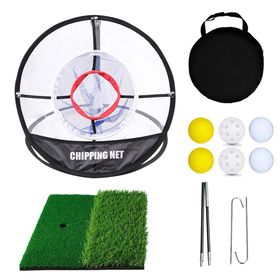 Pop Up Golf Chipping Net with Hitting Mat and Golf Balls for Swing ...