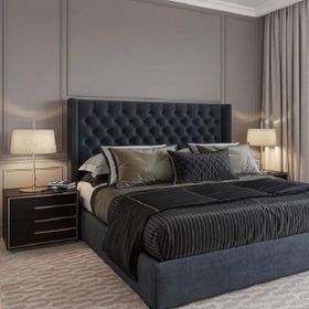 Charcoal tufted headboard store