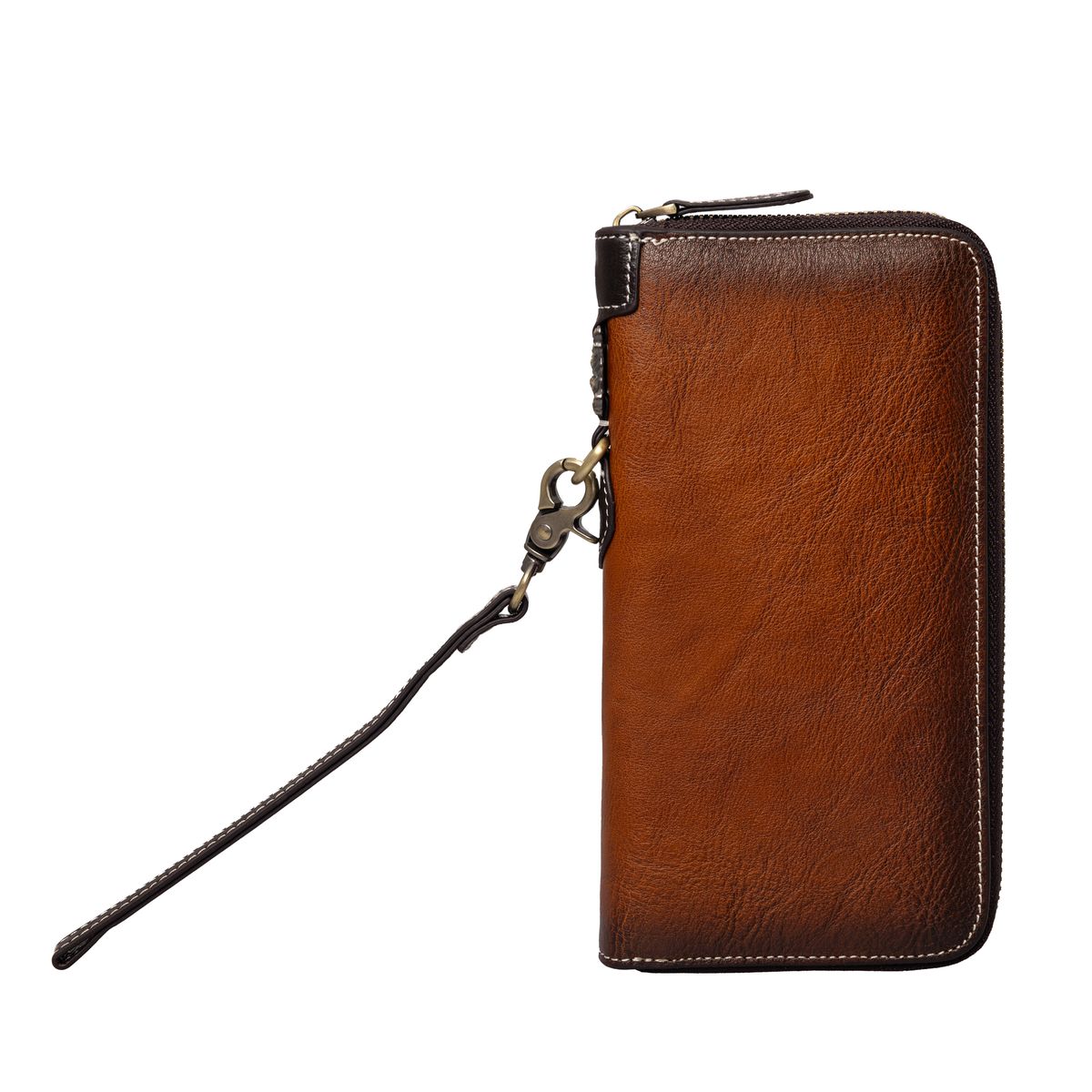 Premium Double Zipper Cowhide Clutch Wallet | Shop Today. Get it ...