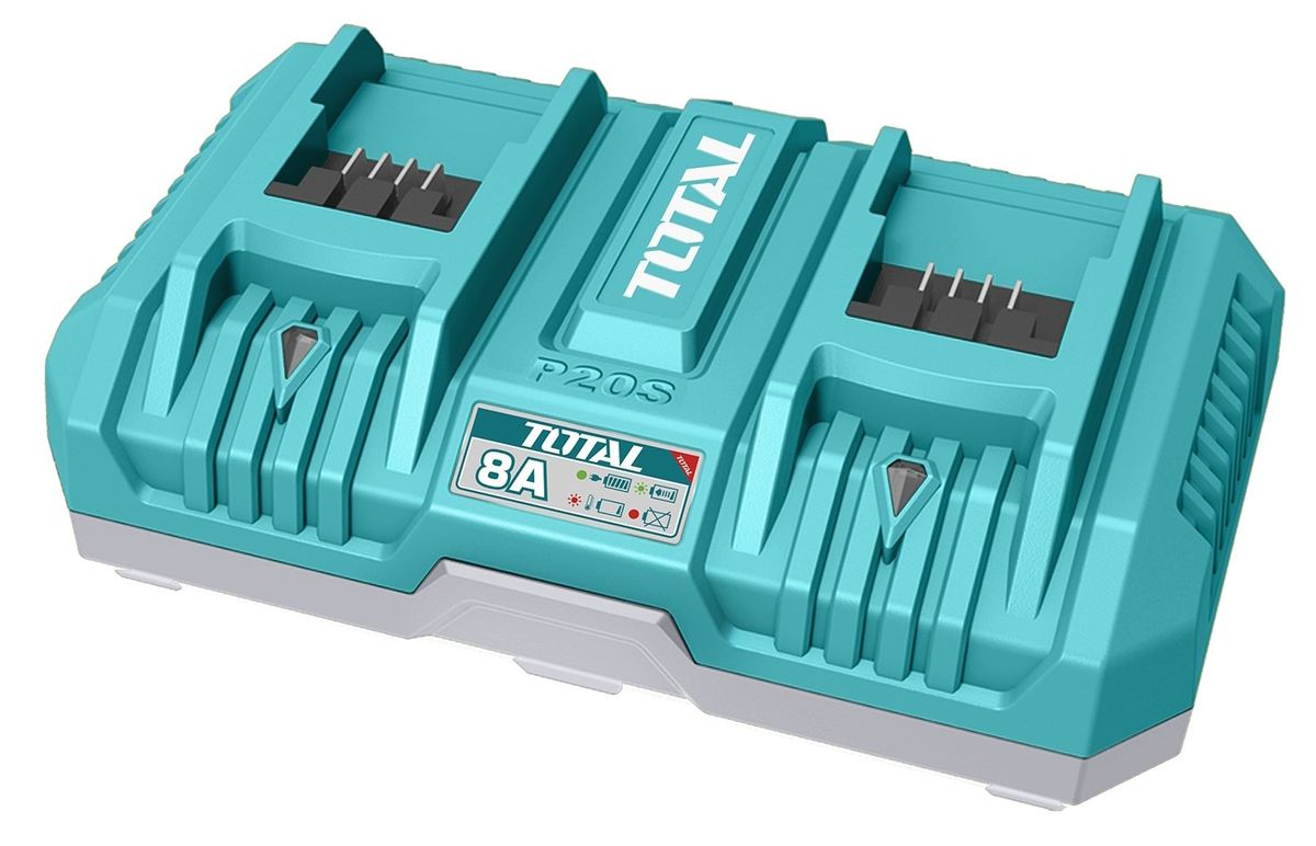 Total Tools 20V Lithium-Ion Industrial Dual Fast Charger 8A(4A+4A ...