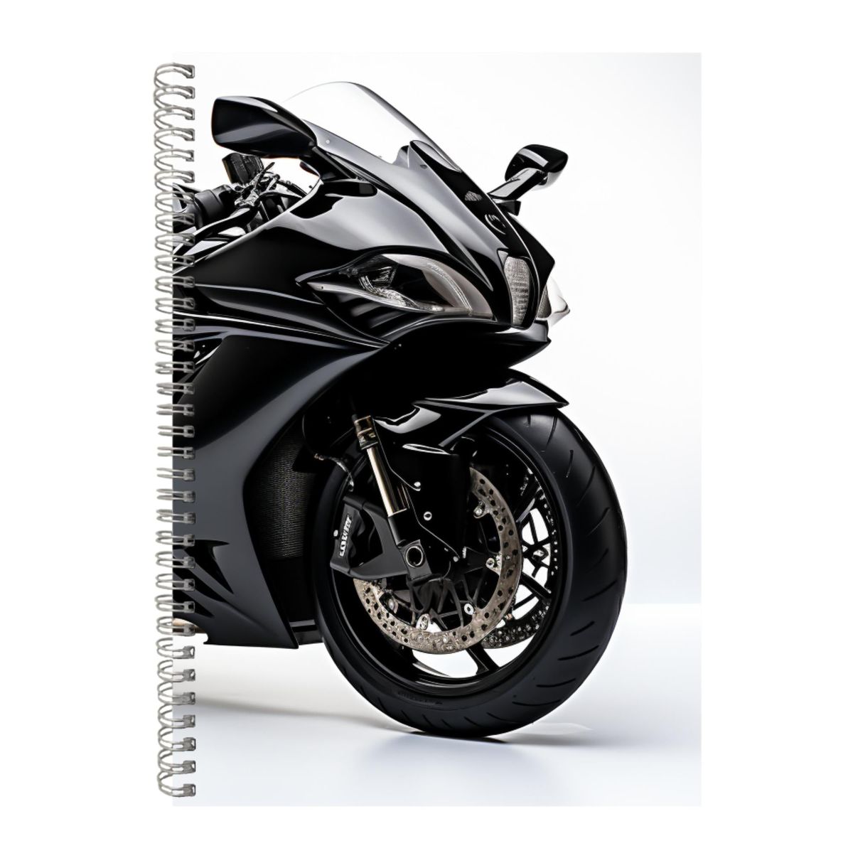 Black A4 Notebook for Work Trendy Colorful Bikes Graphic Design Present ...