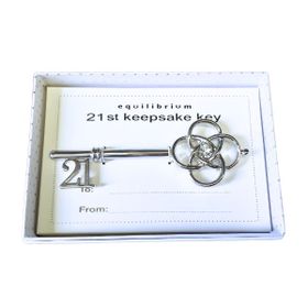 Equilibrium 21st Birthday Keepsake Key - Silver Knot Commemorative Gift ...