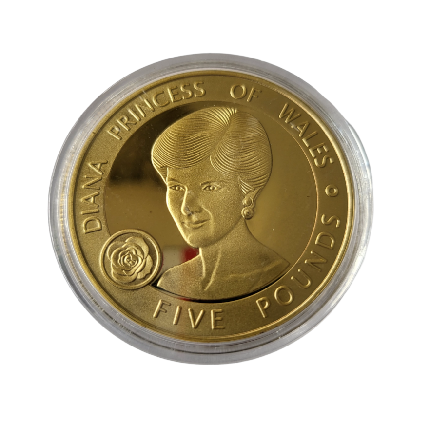 Princess Diana Gold Plated Coin Princess Diana Princess of Wales Token ...
