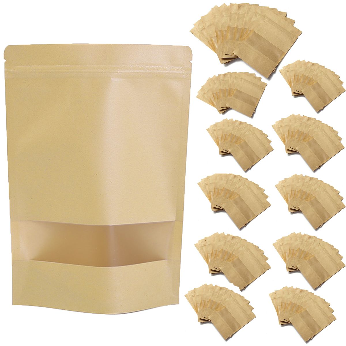 Kraft Paper Pouches with Window - 100 Piece | Shop Today. Get it ...