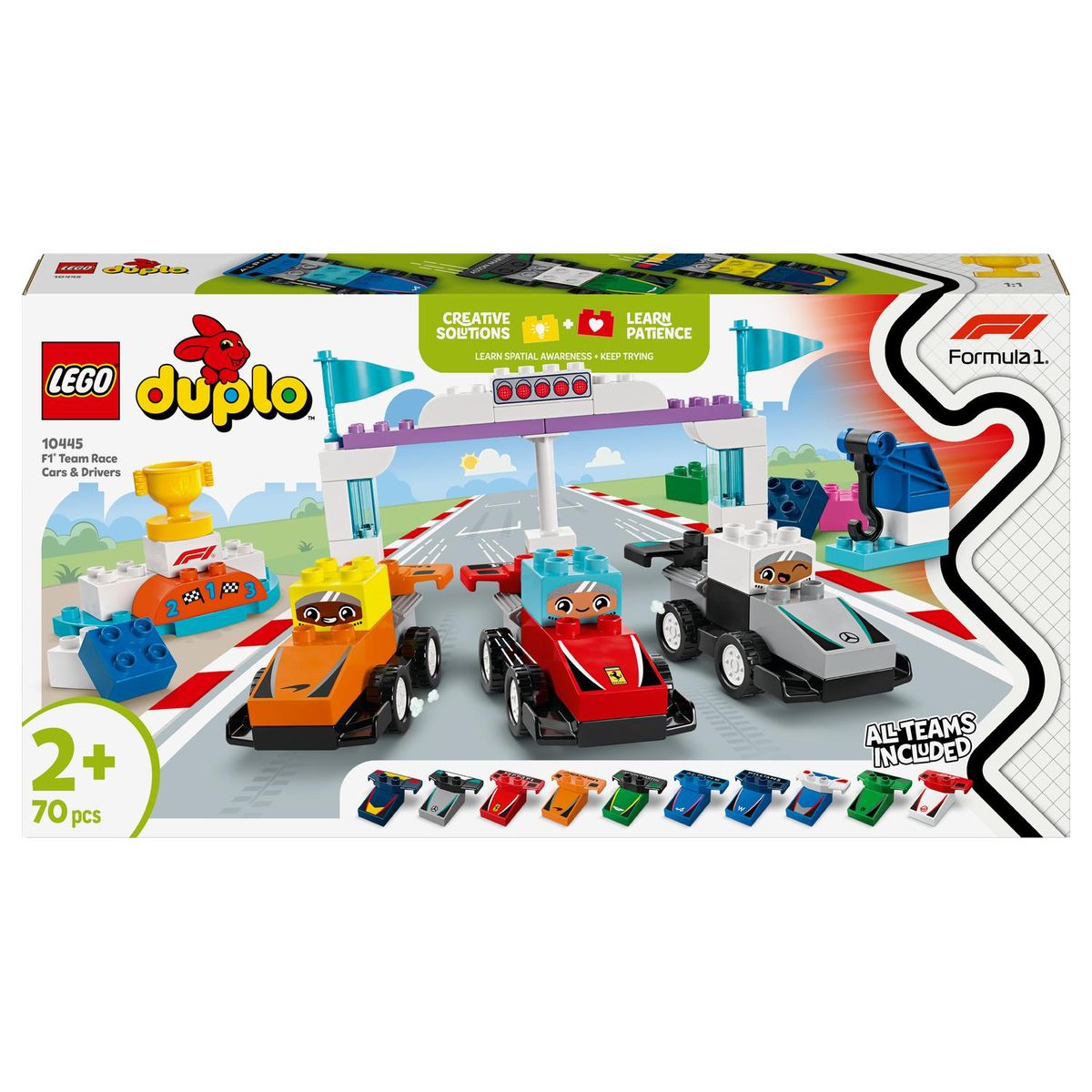 LEGO® DUPLO® Town F1® Team Race Cars & Drivers Building Toy for Family ...