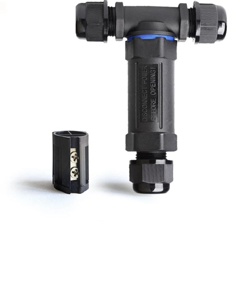 2 Pack 3 - way Waterproof IP68 T-type Cable Connector Housing with ...