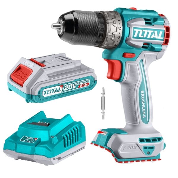 Total Tools - Cordless Compact Drill (60Nm) with 2.0Ah Battery and ...